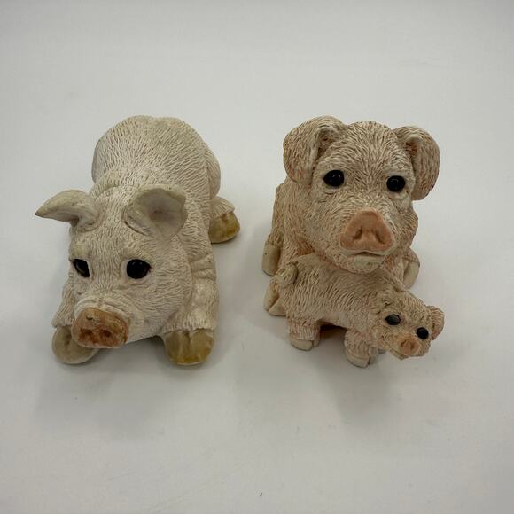 Stone Critters | Accents | Stone Critters Vintage Carved Pig Figurines ...